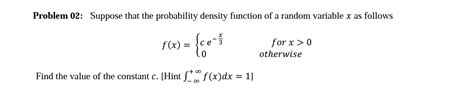 Solved Problem Suppose That The Probability Density Chegg