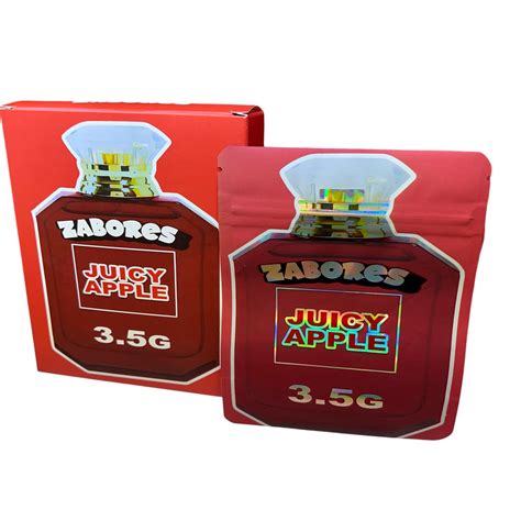 50 Juicy Apple Zabores 35 G Mylar Bags With 50 Carton Box My Mylarbag