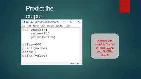 Scopeofvariables In Pyuthon Using Vapptx