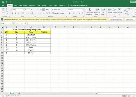 Cách Chèn Hàng Loạt Dữ Liệu Vào Excel