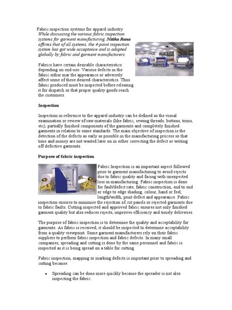 Fabric Check Procedure Pdf Textiles Clothing