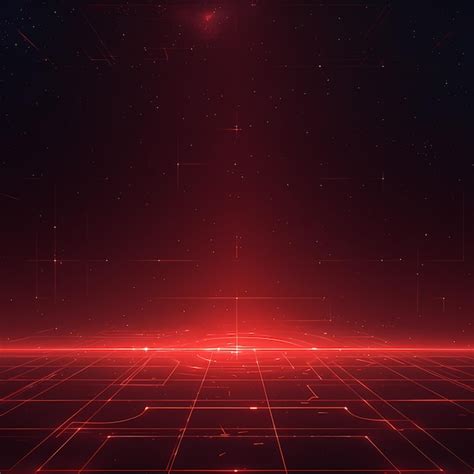 Premium Photo Neon Red Grid Illuminated Floor