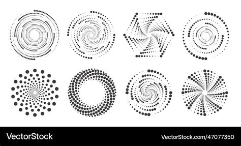 Dotted Circles Pattern Abstract Half Tone Graphic Vector Image