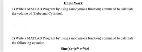 Solved Home Work 1 Write A Matlab Program By Using