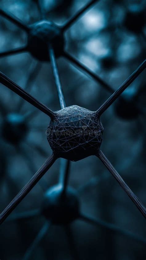 A Detailed View Of A Molecular Structure Illuminated With Blue