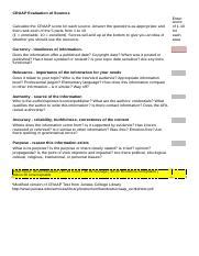 CRAAP Evaluation Of Sources Handout Docx CRAAP Evaluation Of Sources Calculate The CRAAP Score