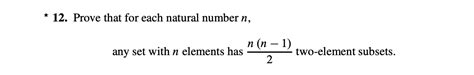 Solved Prove That For Each Natural Number N Any Set Chegg