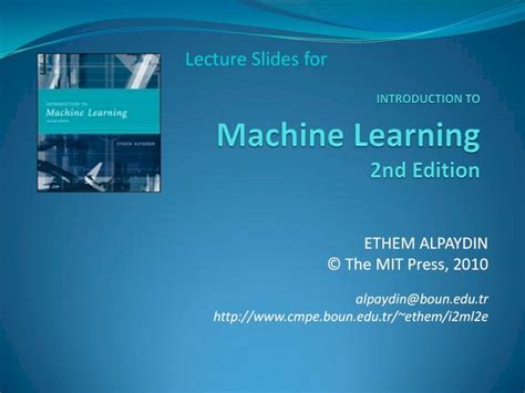 Pdf Ethem Alpaydin © The Mit Press 2010ethemi2ml2e2ev1 0i2ml2