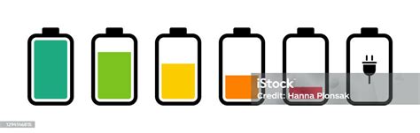배터리 다채로운 아이콘 배터리 충전 수준 표시기 전화 배터리 수명 아이콘 충전 에너지 아이콘 배터리 전원의 컬렉션 가득 찬에 대한 스톡 벡터 아트 및 기타 이미지 Istock