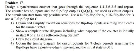 Solved Design A Synchronous Counter That Goes Through The Chegg