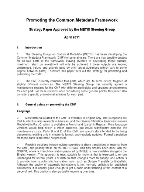 Promoting The Common Metadata Framework Pdf Metadata Accessibility