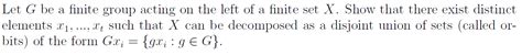 Solved Let G Be A Finite Group Acting On The Left Of A Chegg Com