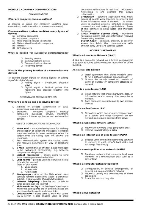 Computer Communications MODULE 1 COMPUTER COMMUNICATIONS COMMUNICATIONS What Are Computer