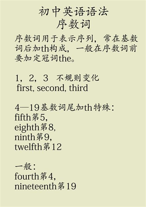 初中英语语法 序数词的使用 知乎