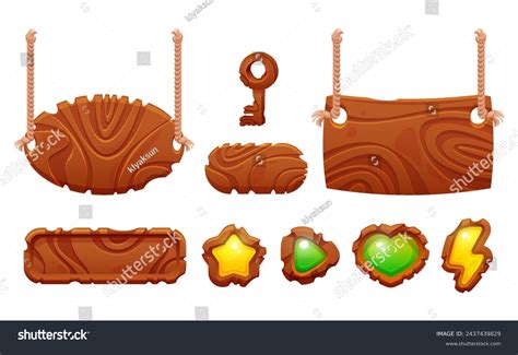 나무 게임 Ui 디자인 요소 스톡 벡터로열티 프리 2437439829 Shutterstock