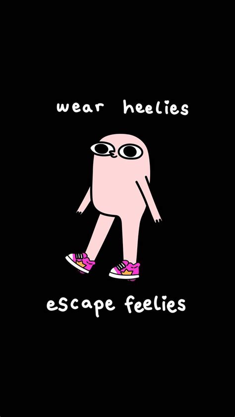 An Image Of A Cartoon Character With The Words Wear Heelies Escape