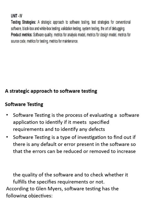 Unit Iv Software Engineering Notes Pdf Software Testing Unit Testing