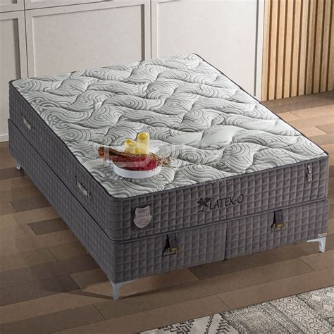 Тапицирано боксспринг легло Латекс с матрак 140x200