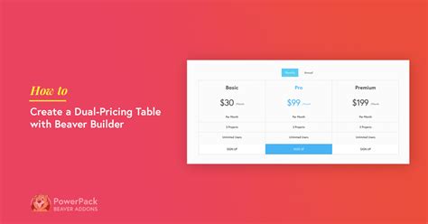 How To Create Dual Pricing Table With Beaver Builder And Powerpack Addon