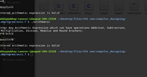 Yacc Program To Evaluate The Arithmetic Expression And Check Validation