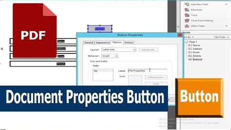 How To Add Document Properties Button In PDF Document By Using Adobe