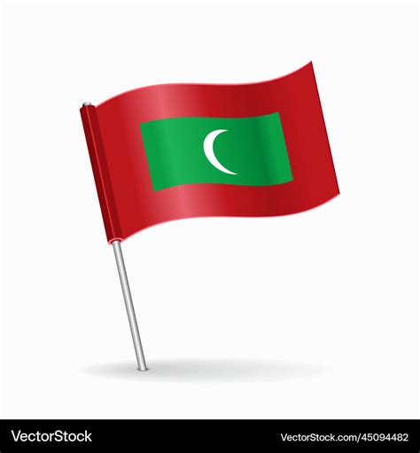 maldives flag map pin pointer layout royalty free vector
