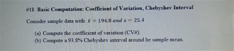 solved 18 ﻿basic computation coefficient of variation