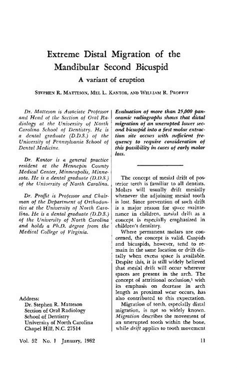 Pdf Extreme Distal Migration Of The Mandibular Second Bicuspid