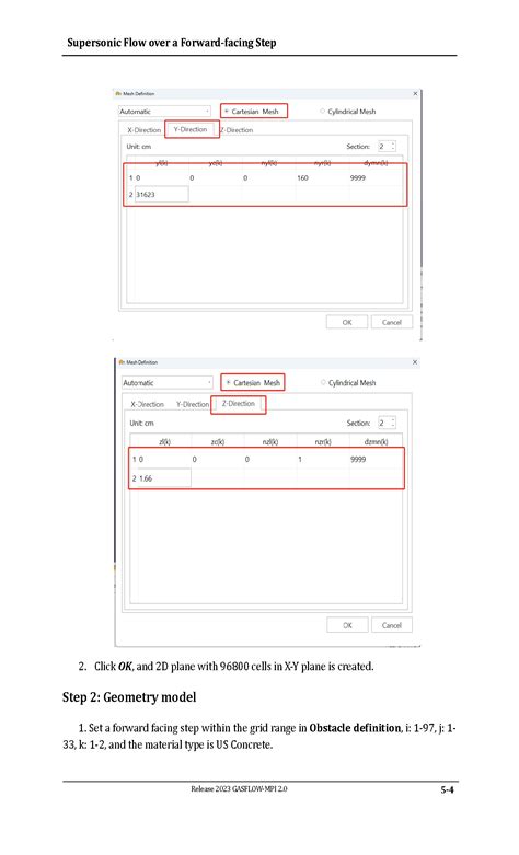 2 6 Supersonic Flow Over A Forward Facing Step Gasflow Documentation