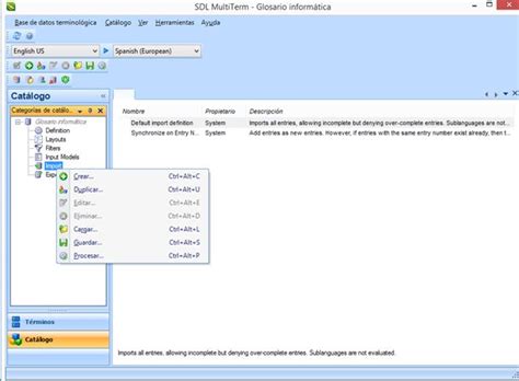 creating databases on multiterm from an excel glossary