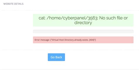 how to fix error cat home cyberpanel 3563 no such file or directory