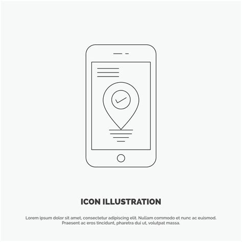 Navigation Location Pointer Smartphone Line Icon Vector 19105302 Vector Art At Vecteezy