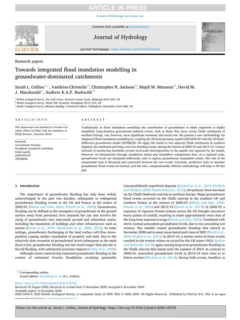 PDF Towards Integrated Flood Inundation Modelling In Groundwater Dominated Catchments