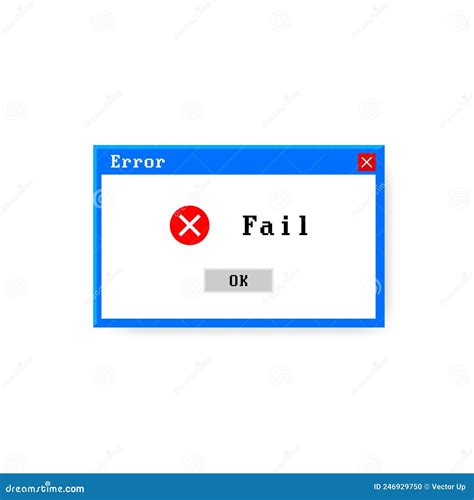 System Error Vector Icon Failure Pc Interface. Error Message Computer Window Alert Popup Stock ...