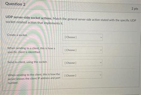 UDP Client Side Socket Actions Match The General Chegg