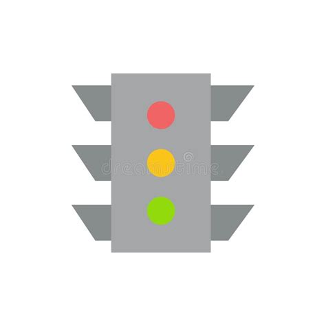Light Traffic Signal Navigation Rule Flat Color Icon Vector Icon