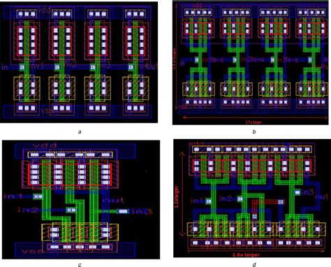 Layout Of Logic Circuits A Chain Of Four‐inverters Base Caseb