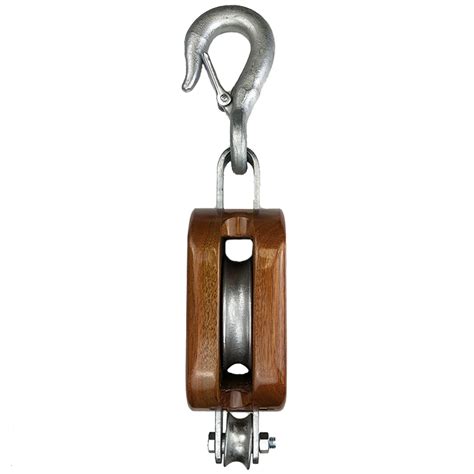 8 Inch Single Wood Shell Block With Hook Bluejay Industrial Inc