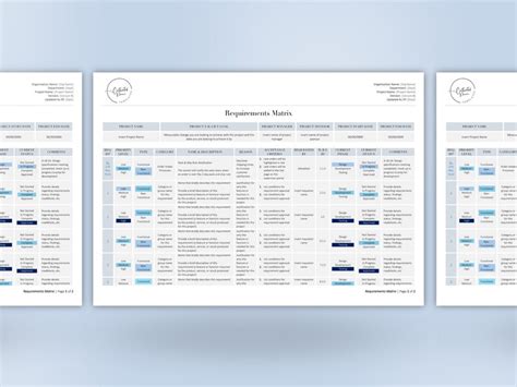 Requirements Matrix Template Requirements Traceability Matrix Template Project Requirements