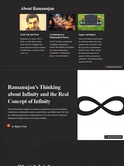 Ramanujans Thinking About Infinity And The Real Concept Of Infinity