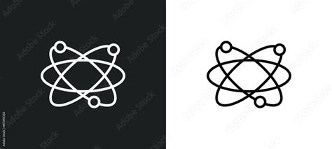 Atomic Orbitals Line Icon In White And Black Colors Atomic Orbitals Flat Vector Icon From