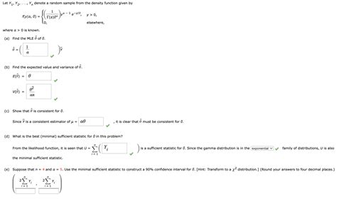 solved let y1 y2 dots yn ﻿denote a random sample from the
