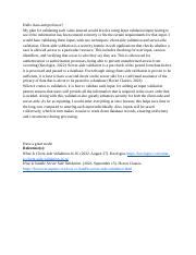 IT232 Unit 7 Discussion Docx Hello Class And Professor My Plan For Validating Each Value