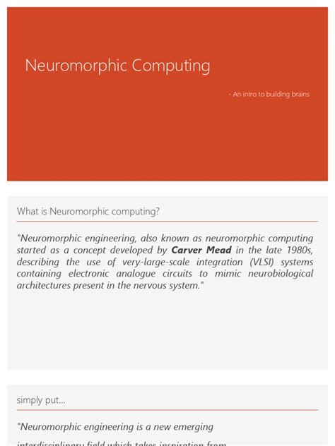 Neuromorphic Computing An Intro To Building Brains Pdf Cognitive Science Computer Science