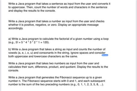 solved write a java program that takes a sentence as input