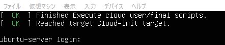 VirtualBoxUbuntuReached target Cloud init targetで画面が進まない PostgresWeb ポスグレウェブ