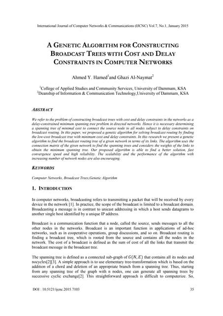 A Genetic Algorithm For Constructing Broadcast Trees With Cost And