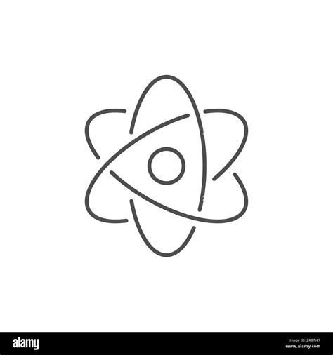 Atom Related Vector Line Icon Vector Outline Illustration Isolated On White Background Nuclear