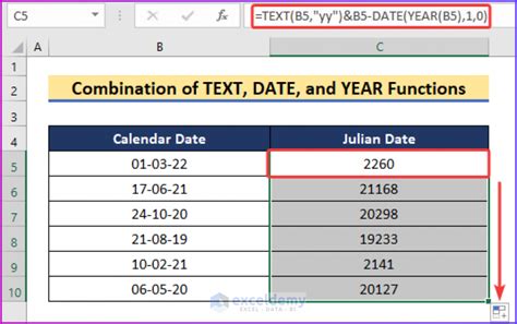 how to convert date to julian date in excel 3 easy ways