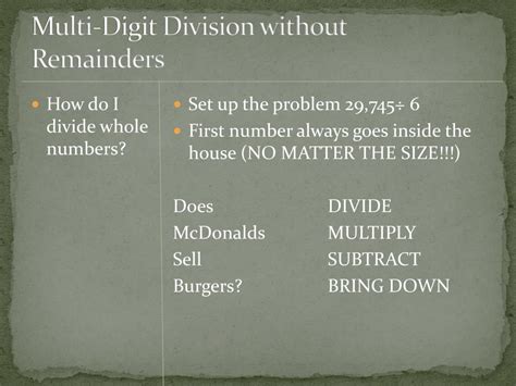 Ppt Multi Digit Division Without Remainders Powerpoint Presentation Free Download Id 2556374